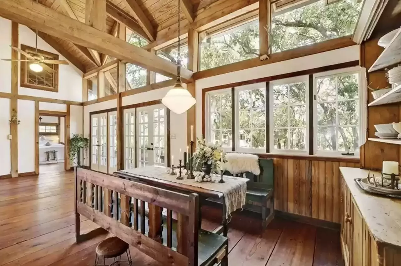 A giant cabin for sale north of San Antonio is made out of reclaimed ...