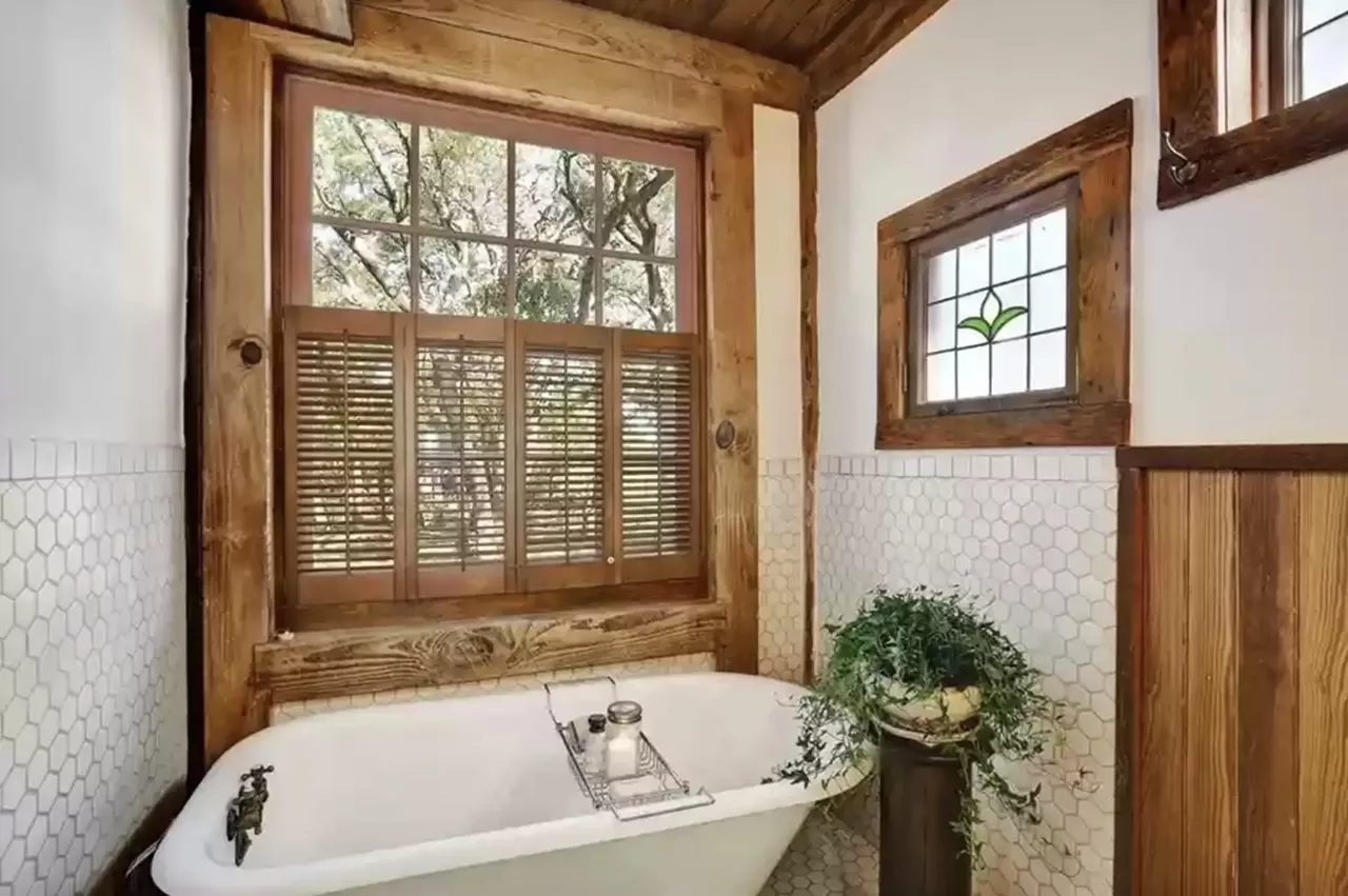 A giant cabin for sale north of San Antonio is made out of reclaimed ...